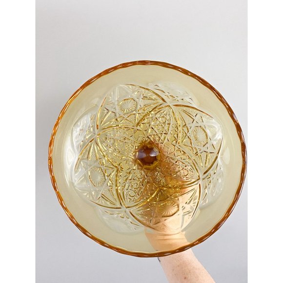 Accents | Yellow Depression Glass Pedestal Bowl Candy Dish Scalloped ...